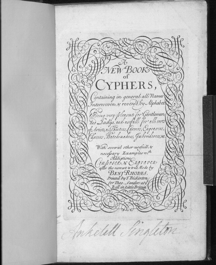A New Book of Cyphers | Sanders | Bickerton, T. | Benjamin Rhodes | V&A ...