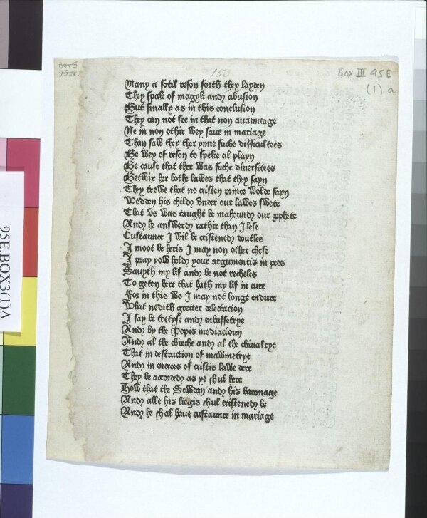 Single sheet from The Canterbury Tales | Caxton, William | Chaucer ...