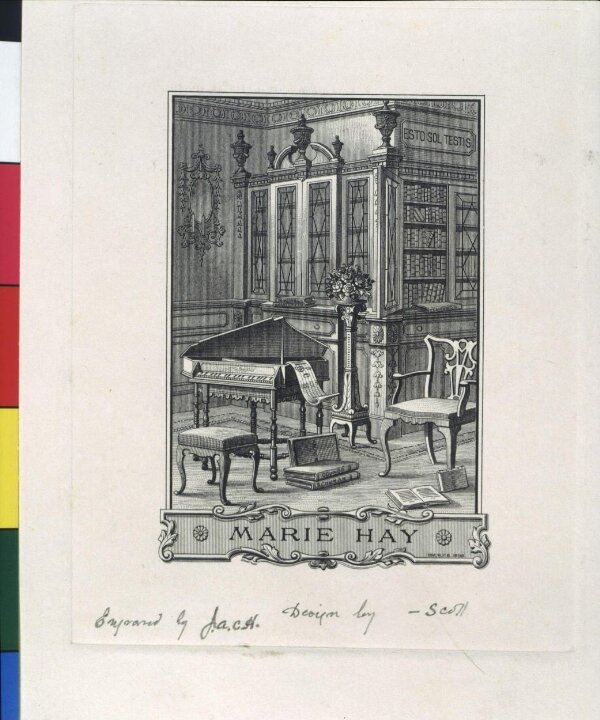 Bookplate of Marie Hay | W. Phillips Barrett | V&A Explore The Collections