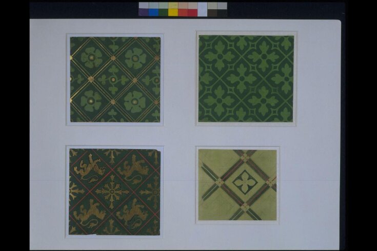 Textile design for small repeating diaper pattern | A.W. Pugin | V&A ...