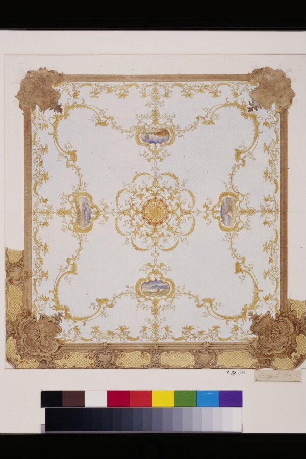 Design for a boudoir ceiling in the Rococo style | Fox, George Edward ...