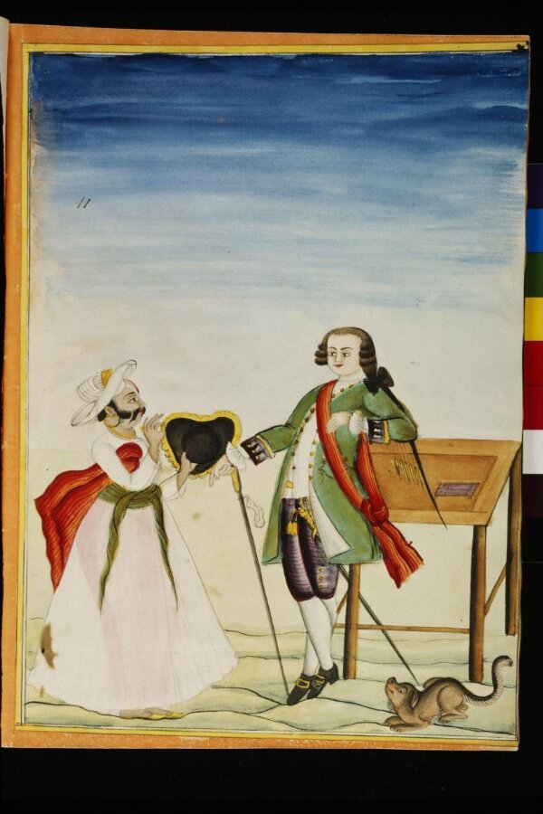 A French officer handing his manservant his hat | Unknown | V&A Explore ...
