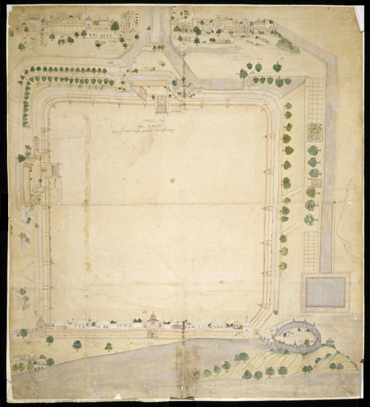 Plan of the Red Fort showing the walls and gates. | Unknown | V&A ...