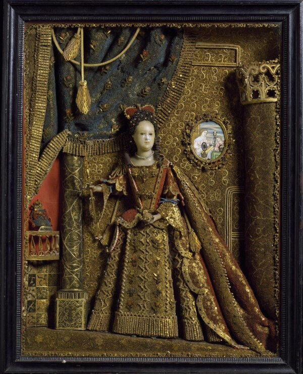 Queen Anne wax and paper figure | Unknown | V&A Explore The Collections
