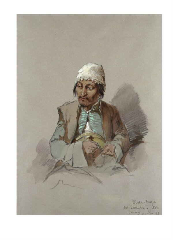 Portrait of Musa, a Hoca from Kashgar | Preziosi, Aloysius Rosarius ...
