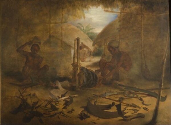 A Blacksmith's Shop beside Village Dwellings in Bengal | Arthur William ...