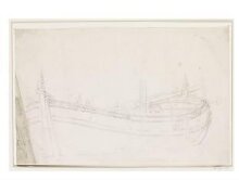 Hull of a Dutch galliot; bow view | willem van de velde the elder | V&A ...