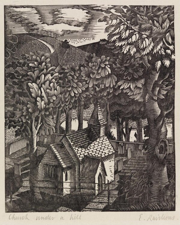 Church under a hill | Ravilious, Eric | V&A Explore The Collections