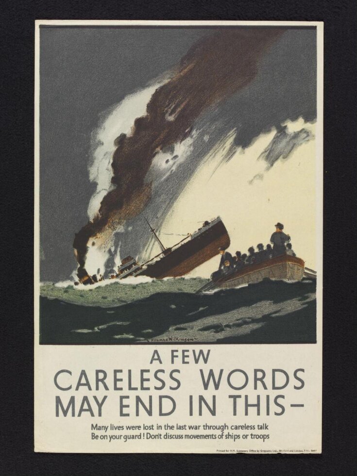 A few careless words may end in this | Wilkinson, Norman L. | V&A ...