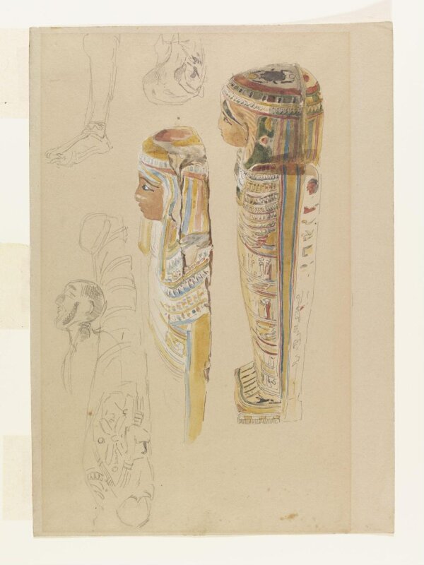 Studies of Mummy cases and Mummies | Goodall, Edward Angelo (RWS) | V&A ...