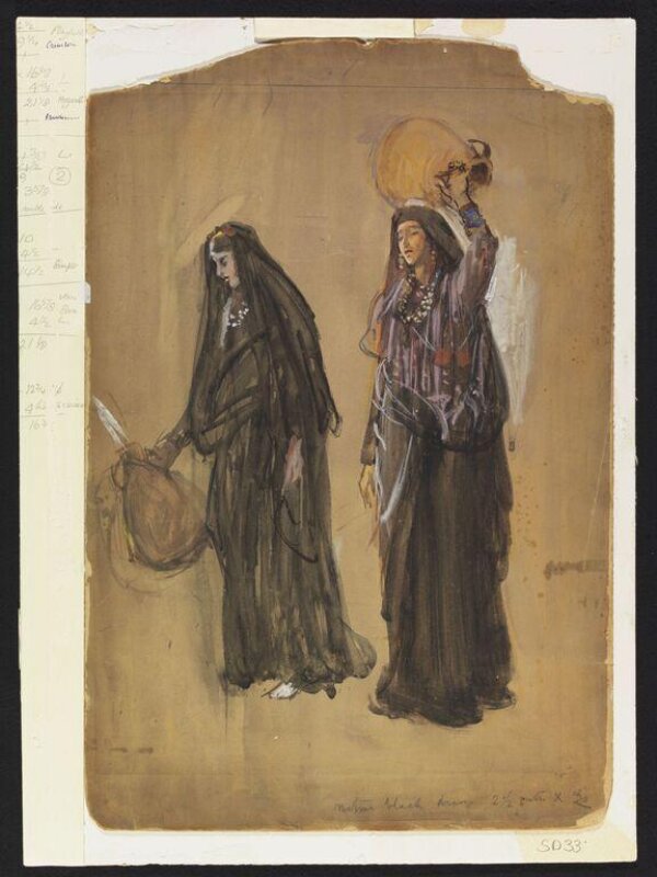 Palestinian [?] women with water pitchers | Alsop, John J. | V&A ...