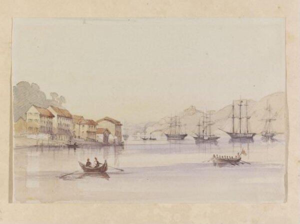 View of the Bosphorus with warships | Biddulph, Michael Anthony ...