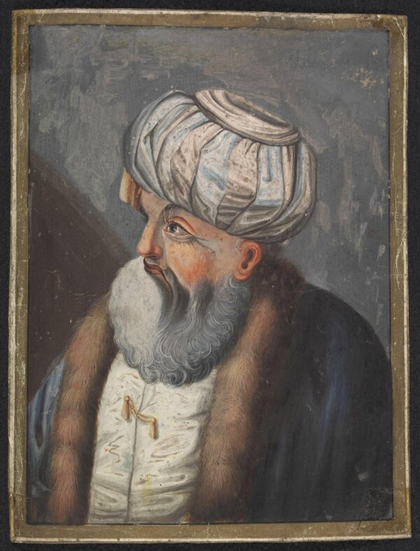 Portrait, head and shoulders, facing left, possibly of an Ottoman Pasha ...