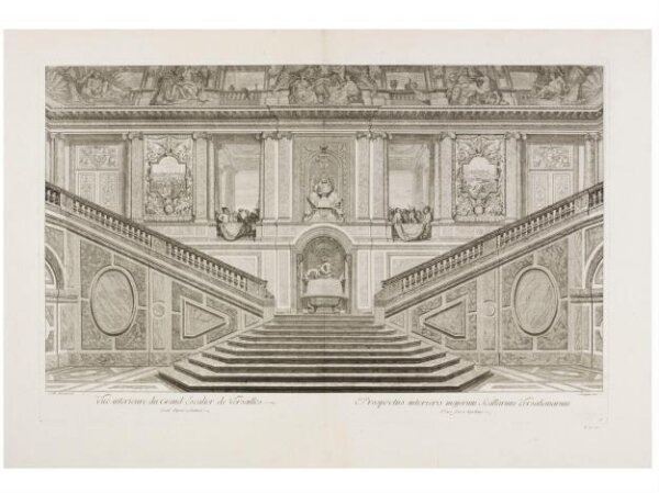 View of the Ambassador's Staircase, Versailles | Surugue, Louis De ...