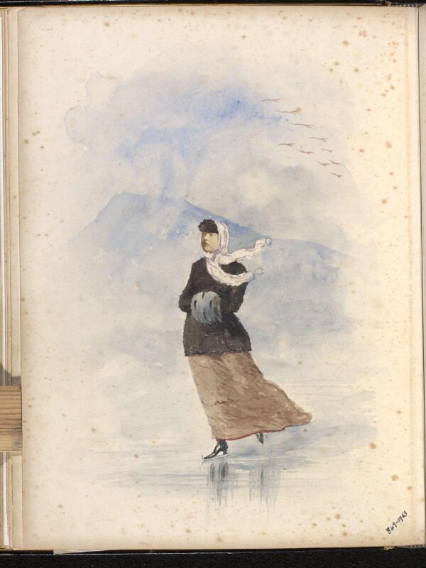 Woman in a winter scene | Gough, Kate E. | V&A Explore The Collections