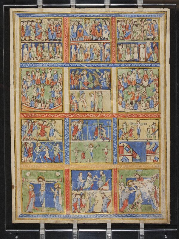 Leaf from a Psalter (Eadwine Psalter) with scenes from the New ...