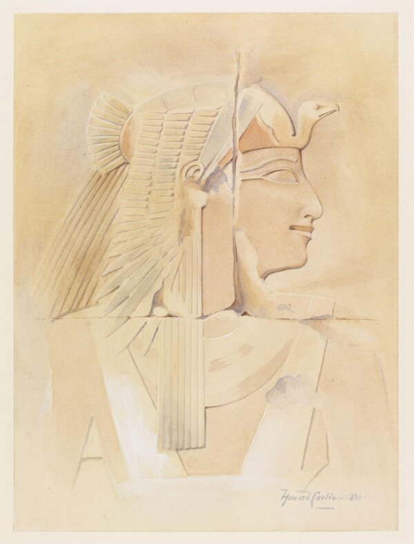 Head of Queen Aahmes Nefertari: copy of a painted low relief in the ...
