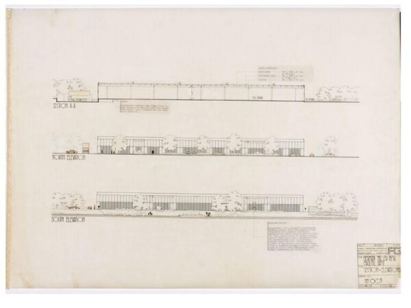 Section and elevations for the Herman Miller Factory, Bath, UK | V&A ...
