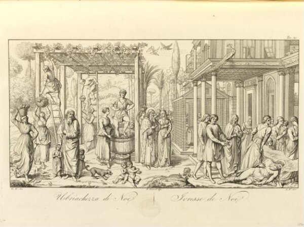 Noah and his Family, and the drunkenness of Noah | Rossi, Guiseppe ...