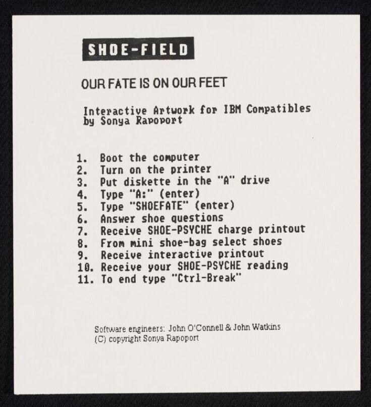 Shoe-Field | Watkins, John | O'Connell, John | Rapoport, Sonya | V&A ...