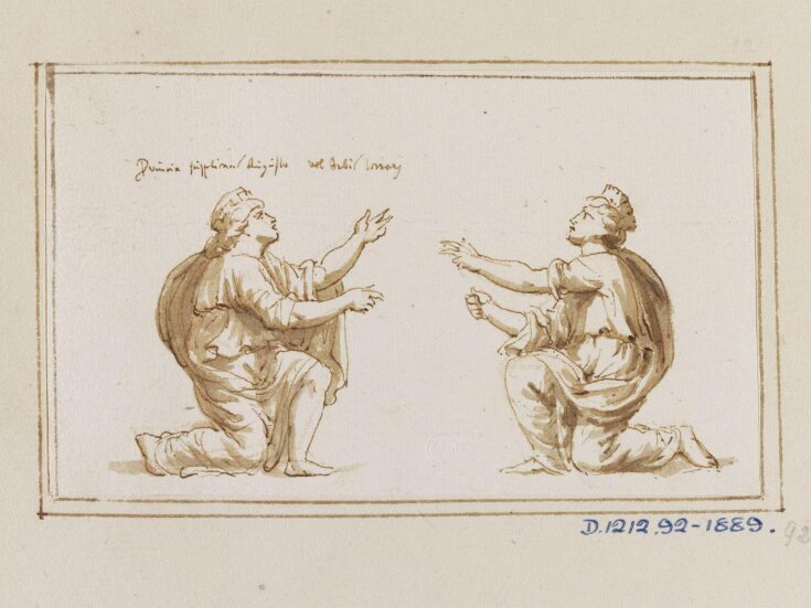 Two kneeling crowned figures: motifs from classical reliefs | Jan de ...