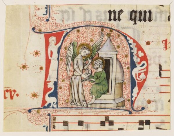 Historiated initial from a choirbook | V&A Explore The Collections
