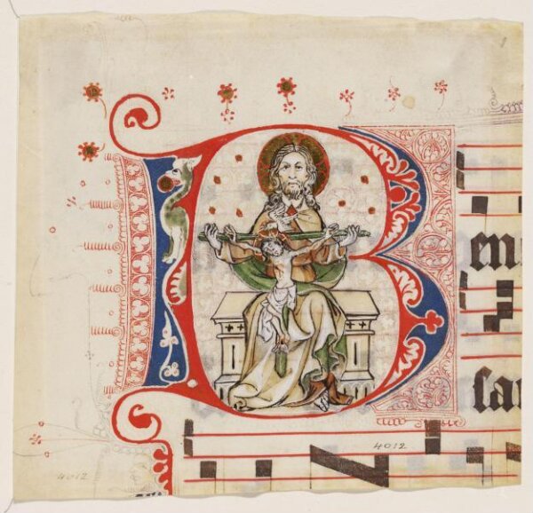 Historiated initial from a choirbook | V&A Explore The Collections