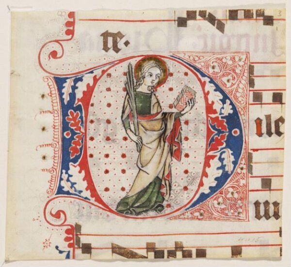 Historiated initial from a choirbook | V&A Explore The Collections