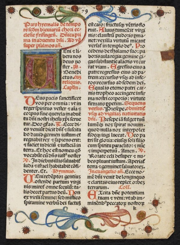 Leaf from the Breviarium Frisingense (Freising) | von Tannberg, Sixtus ...