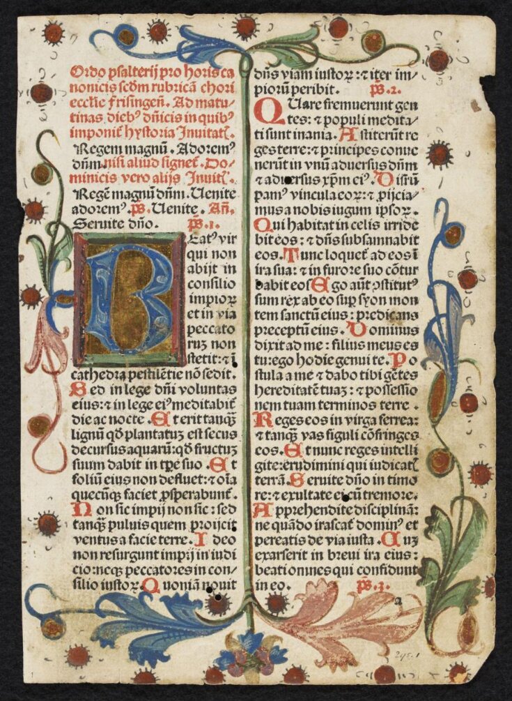 Leaf from the Breviarium Frisingense (Freising) | von Tannberg, Sixtus ...