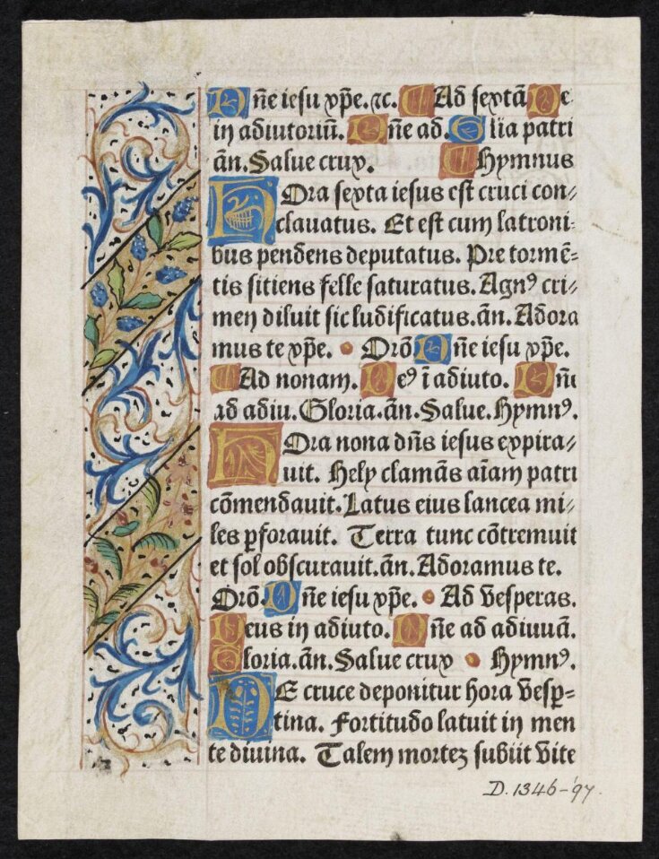 Leaf from a printed book of hours | V&A Explore The Collections