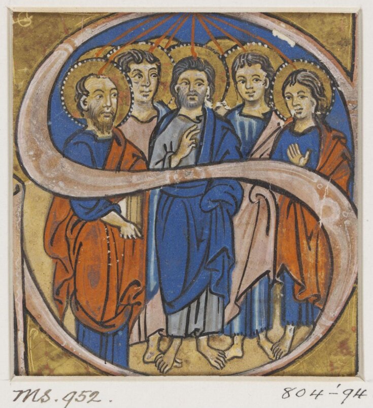 Historiated initial S showing the Pentecost | | V&A Explore The Collections