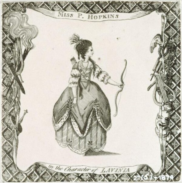 Miss P. Hopkins in the character of Lavinia | Green, Guy | V&A Explore ...