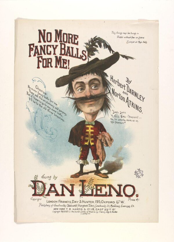 Music sheet for' No More Fancy Balls for M'e sung by Dan leno | Banks ...