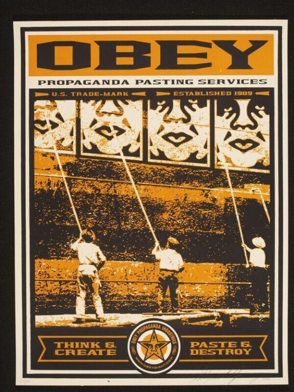 Obey Propaganda Pasting Services | Fairey, Shepard | V&A Explore The ...