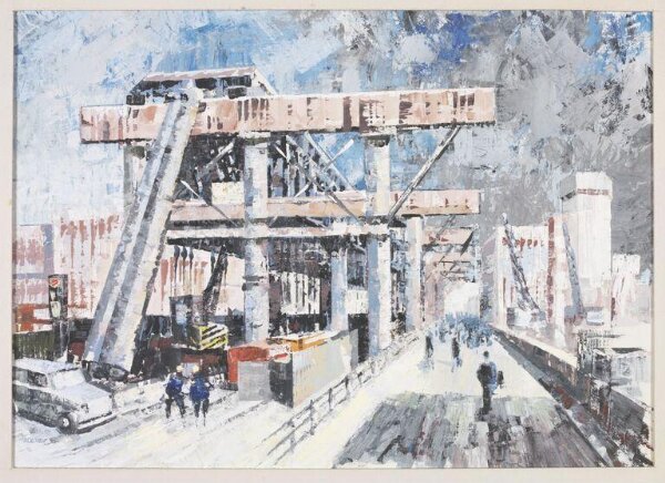View across a bridge to a modern city | Addey, Wilfrid R. | V&A Explore ...