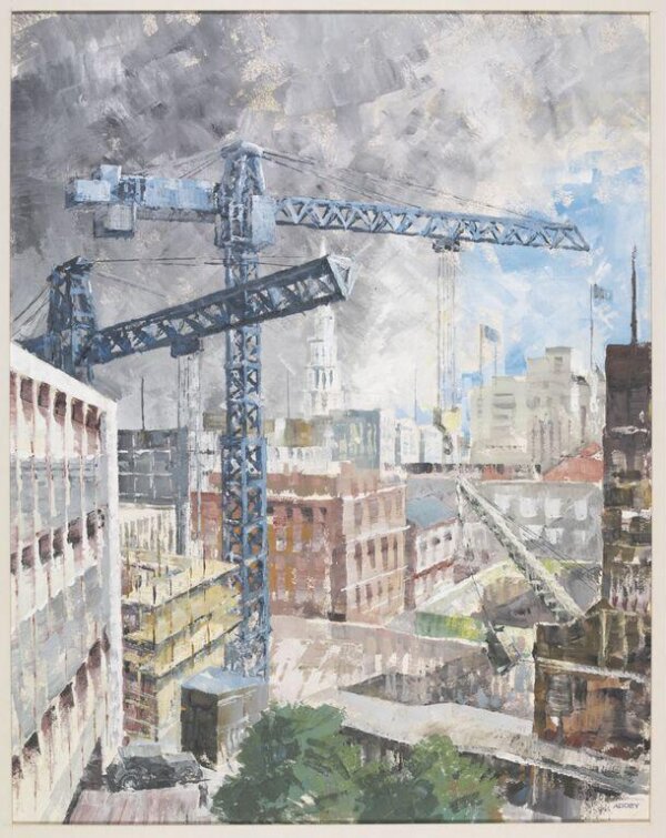 Cranes in a City | Addey, Wilfrid R. | V&A Explore The Collections