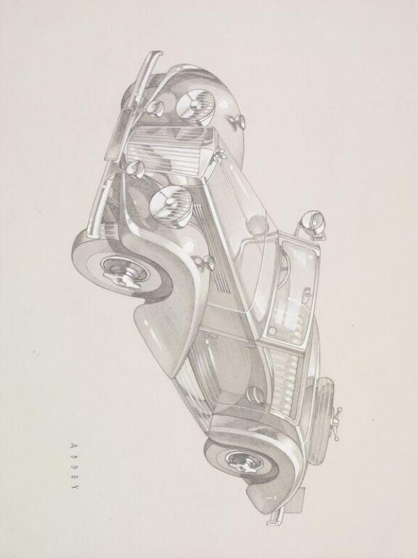 Drawing of a car | Addey, Wilfrid R. | V&A Explore The Collections