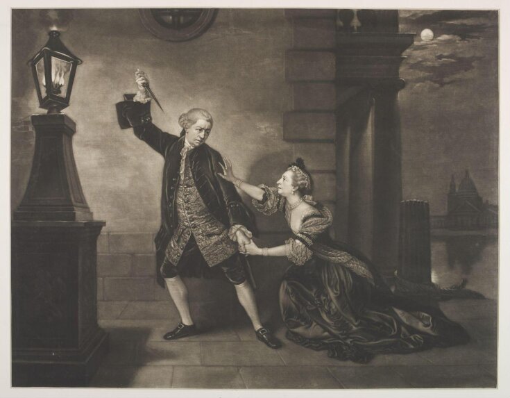 Mr. Garrick and Mrs. Cibber in the character of Jaffier and Belvidera ...