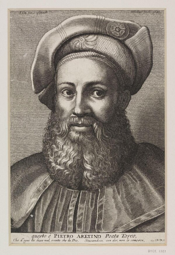 Portrait of Pietro Aretino | Marcantonio Raimondi | Titian | Hollar ...