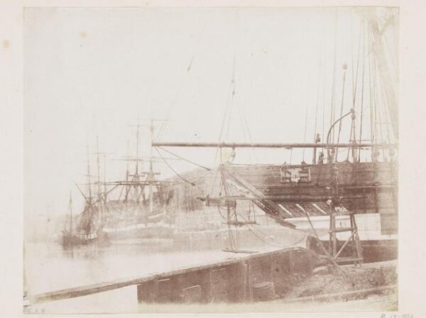 Ships in dock | Jones, Calvert Richard (Rev.) | V&A Explore The Collections