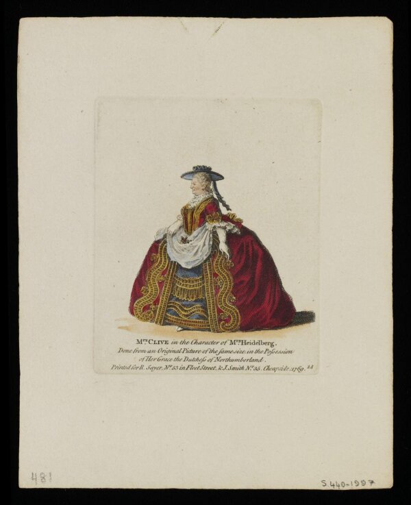 Mrs. Clive in the Character of Mrs Heidelberg | Sayer, Robert | V&A ...