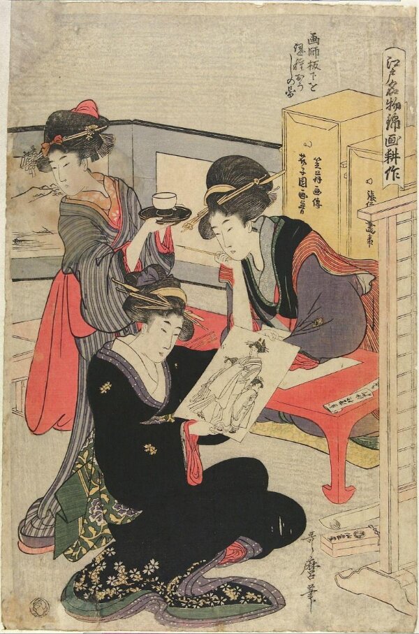 'Artist Checking a Preparatory Drawing' | Kitagawa Utamaro | V&A ...