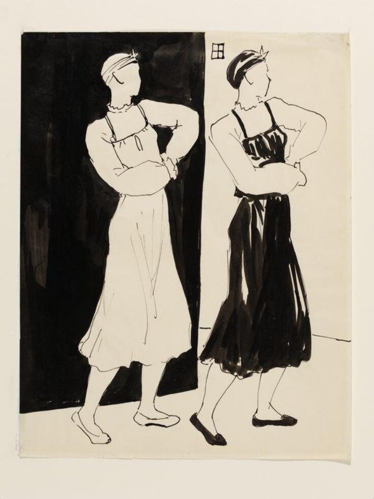 Two female dancers. Choreography design for the ballet Les Noces ...