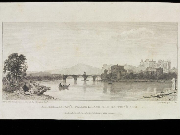 View of the Legate's Palace, etc. and the Dauphiné Alps, Avignon, S ...