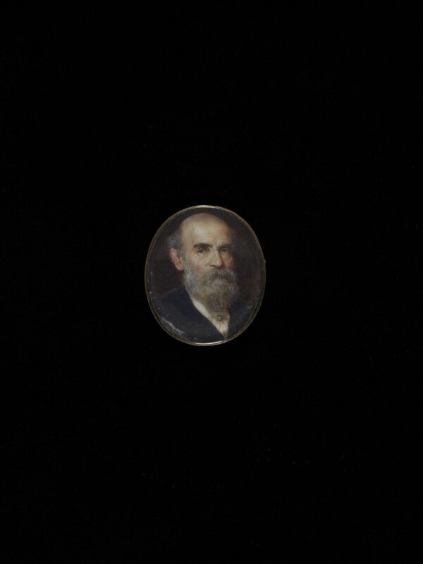 Miniature portrait Alfred E. Emslie, A.R.W.S. (set in a double-sided ...