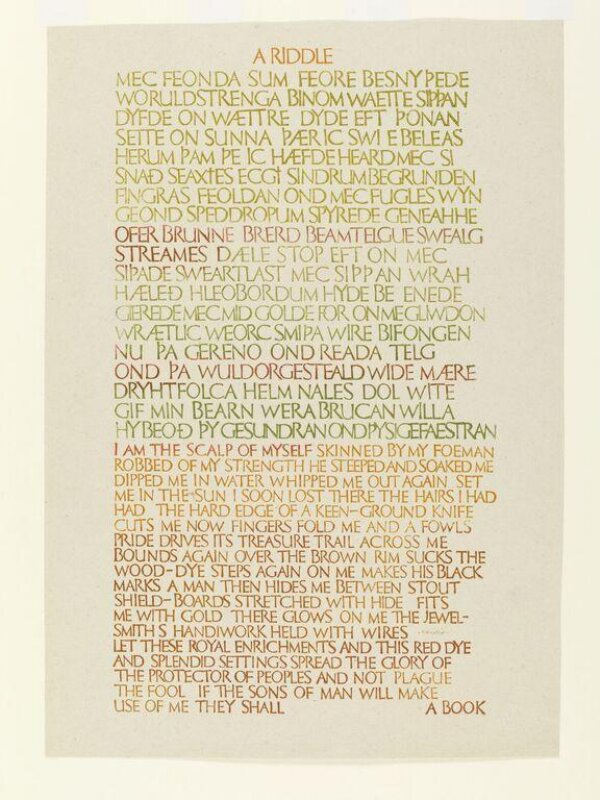 Anglo Saxon Riddle | Hogan, Eileen | V&A Explore The Collections