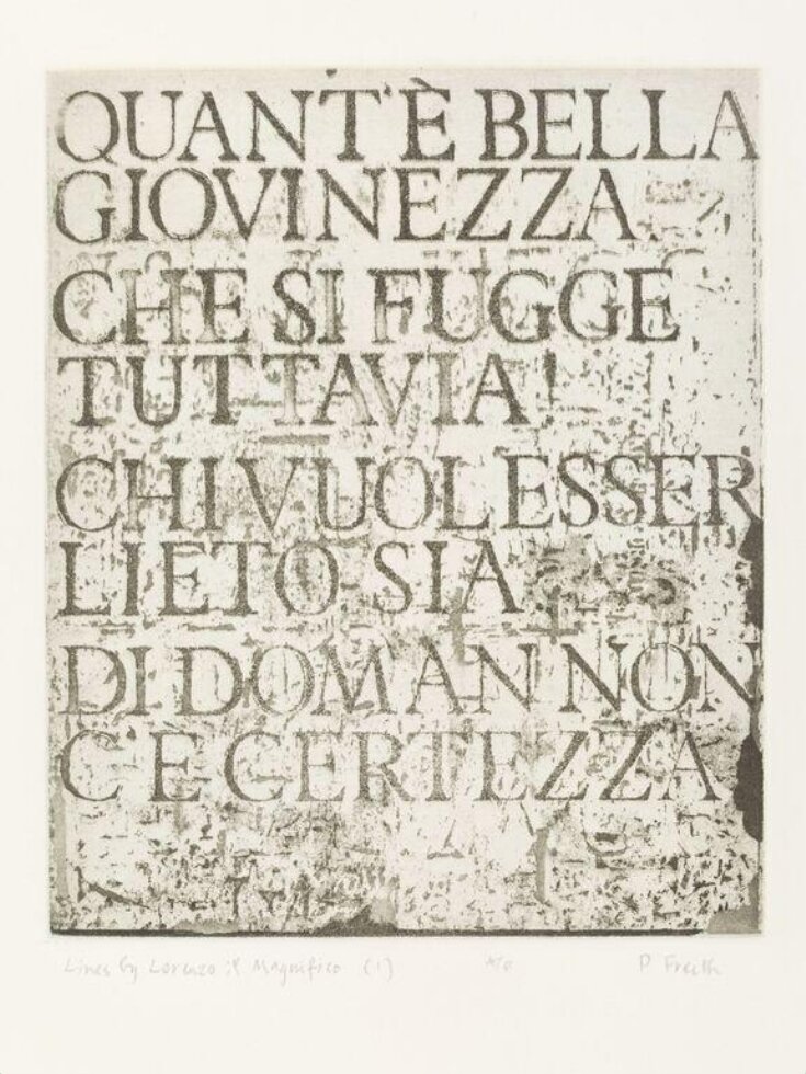 Lines by Lorenzo il Magnifico | Freeth, Peter | V&A Explore The Collections