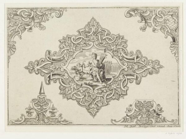 Gantz Neu Invendirtes Laub und Bändlwerck in Kuppfer gebracht und ...