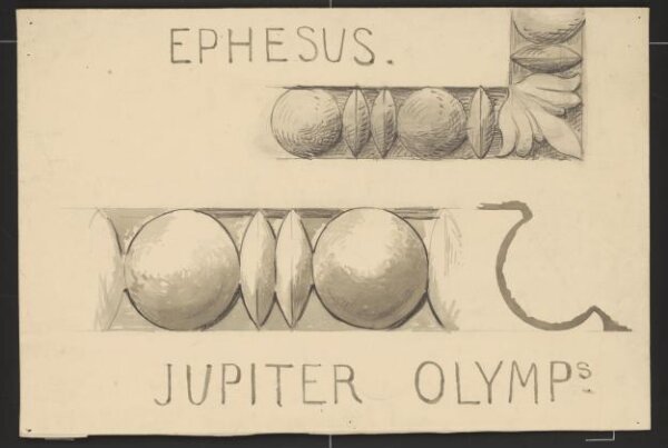 Drawing of moulding on the Temple of Jupiter Olympius at Ephesus ...